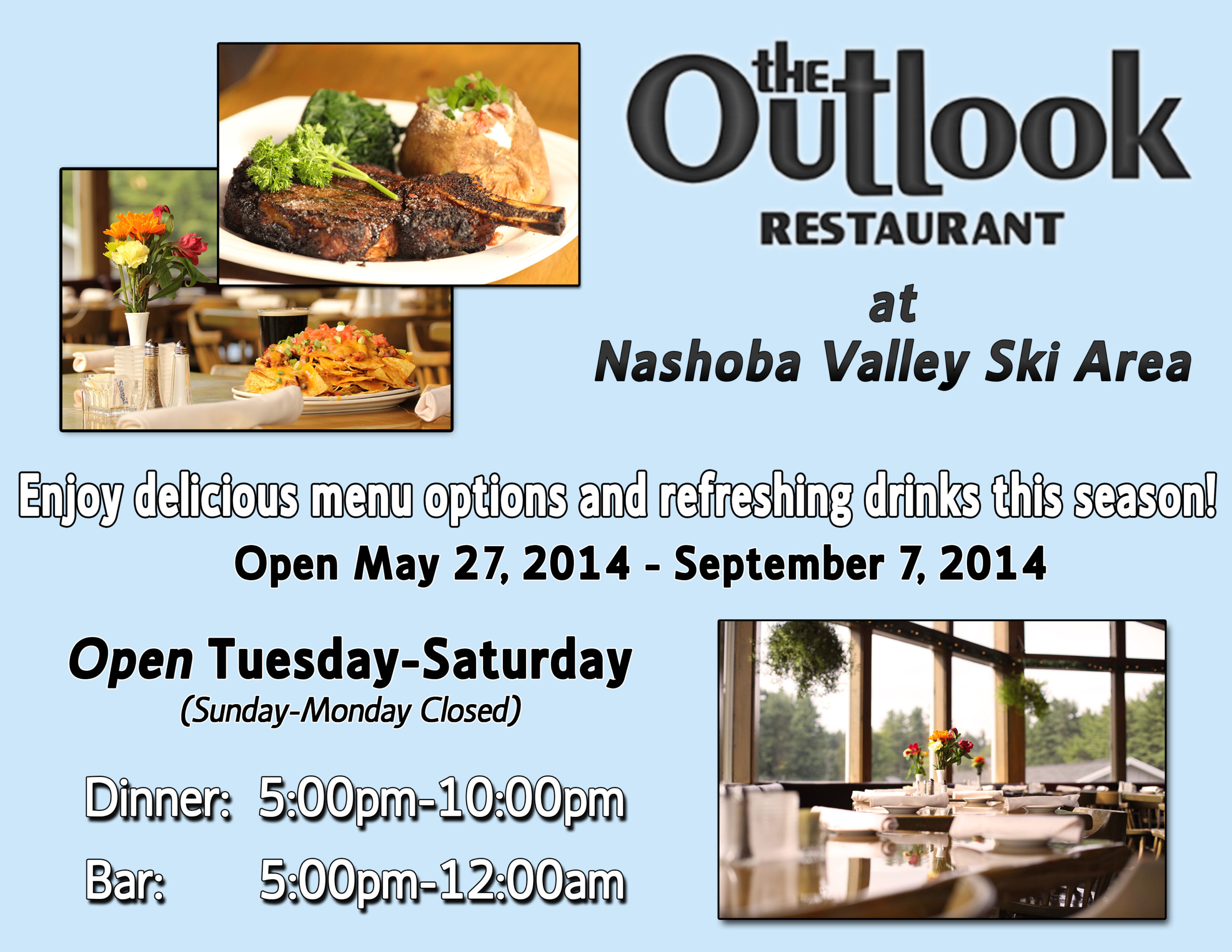 Outlook Hours Sign – The Outlook Restaurant